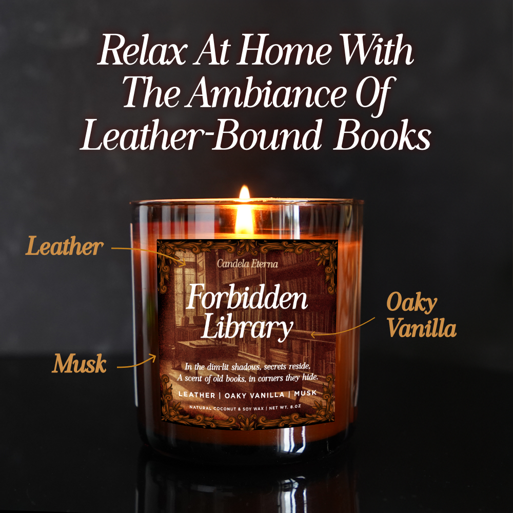 Forbidden Library Candle - Embrace the Allure of Dark Academia & Gothic ...